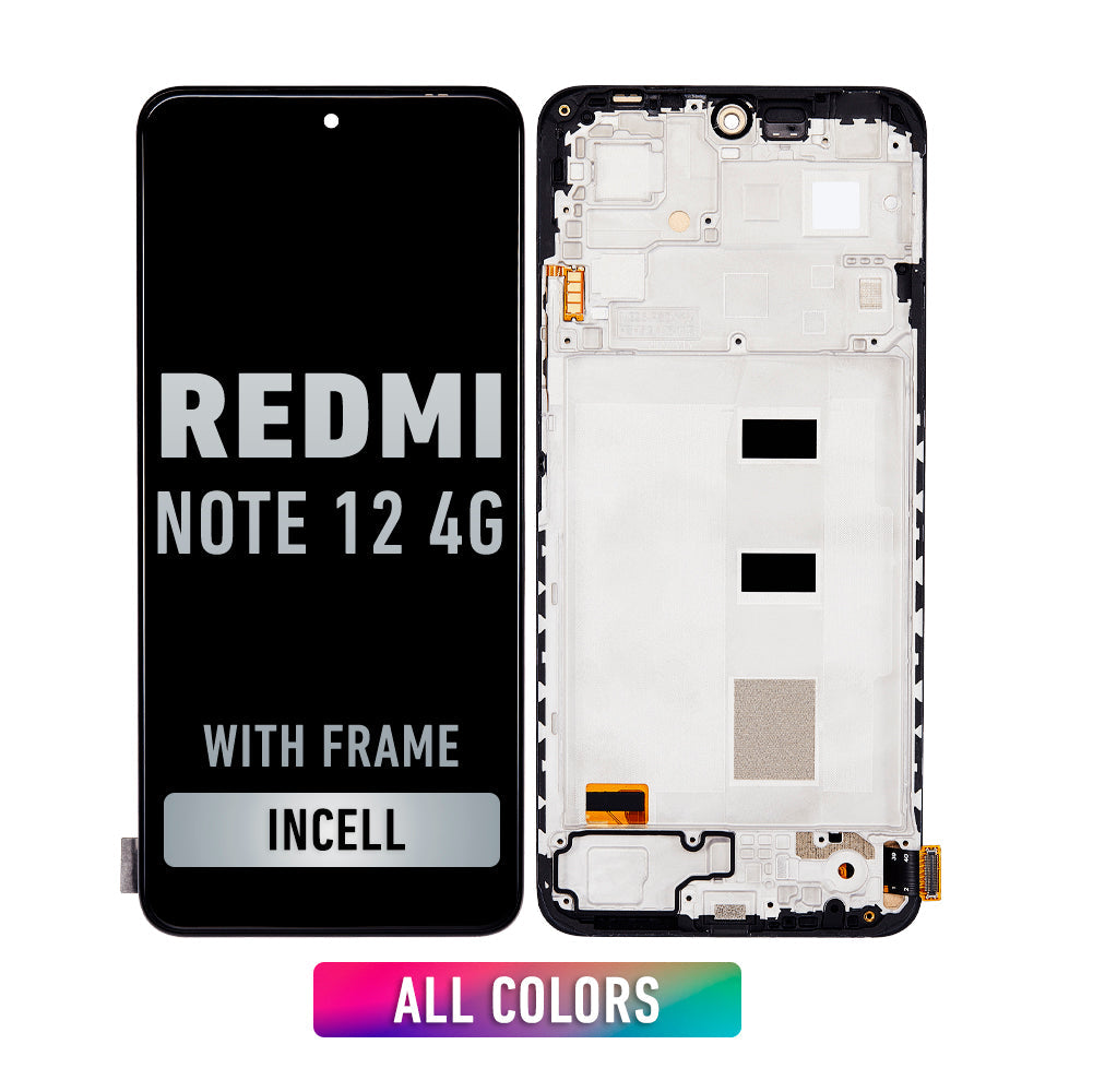 Redmi Note 12 4G LCD Screen Assembly Replacement With Frame (Incell)
